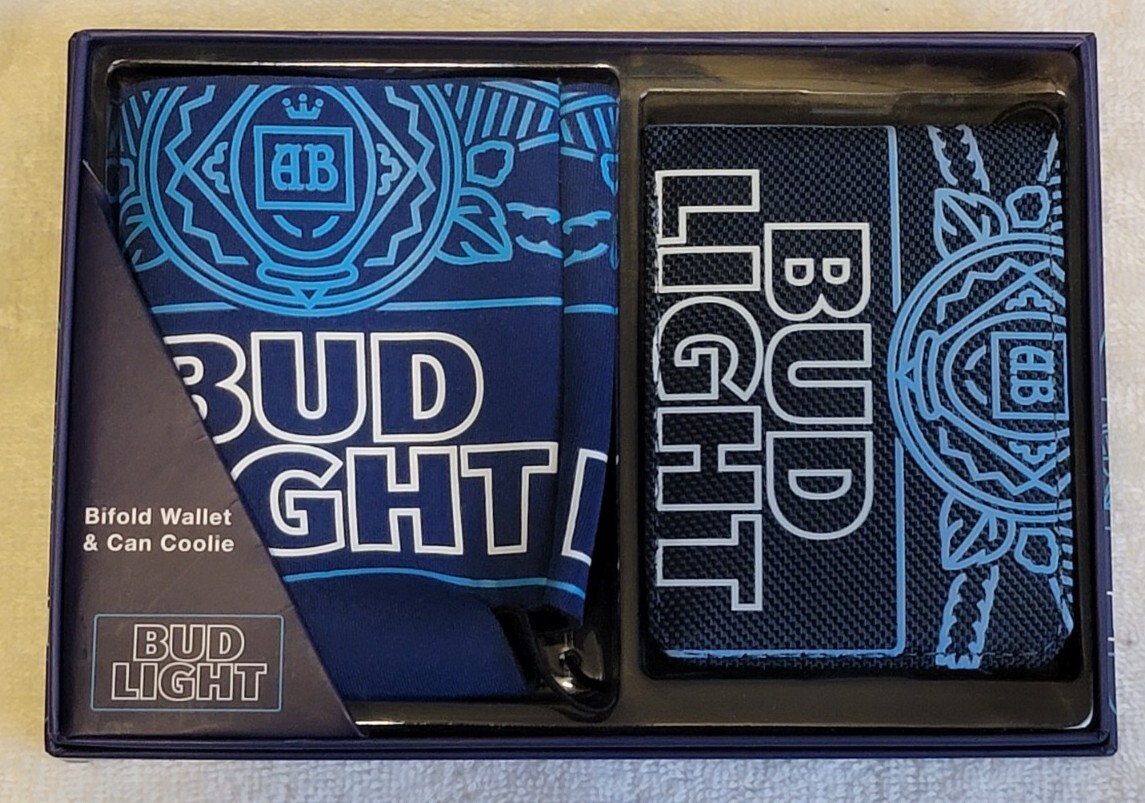 Bud Light Men’s Bifold Wallet and Can Coozie Budweiser | eBay