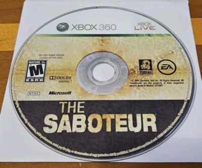 The Saboteur (Xbox 360, 2009) TESTED Disc Only - FREE SHIPPING ...