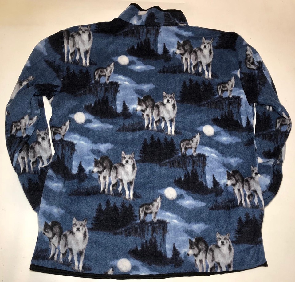 ZooFleece Blue Wolf Jacket Wolves Howling Moon Ugly Unisex Sweater ...