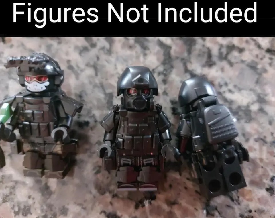 Tactical SWAT Black Armor Set With Backpacks For 6 Minifigures Lego ...