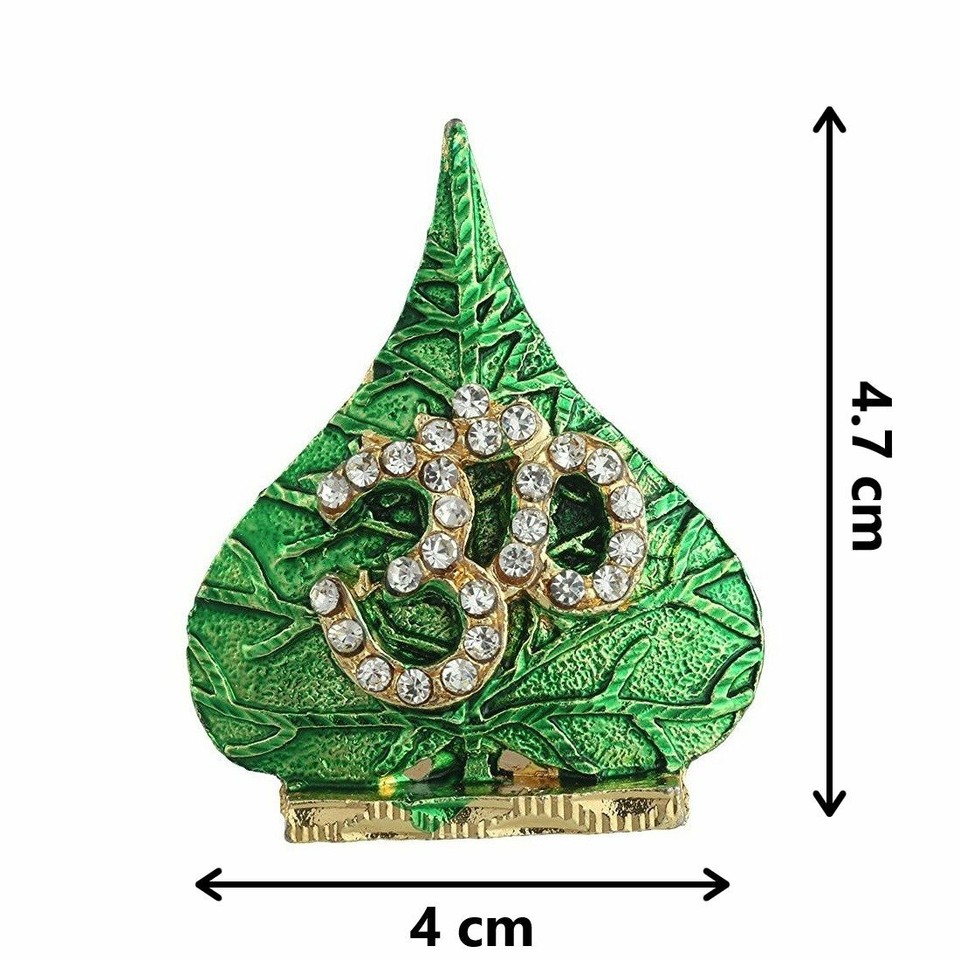 Hindu Religious Symbol OM Idol on Leaf Patta Metal Statue for Car ...
