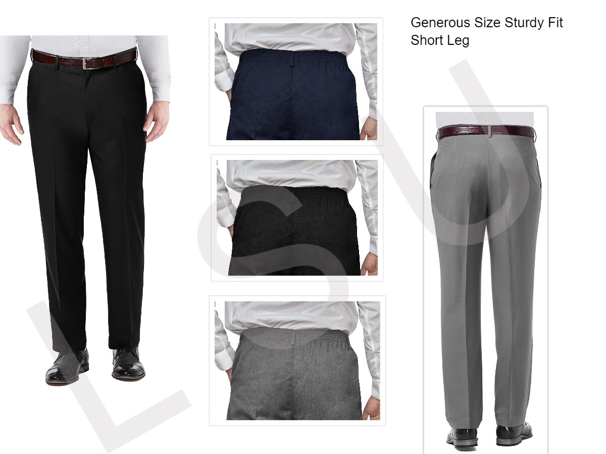 Boys Extra Generous Waist Sturdy Fit School Trousers Half Elasticated ...