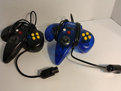 Nintendo 64 Tomee Black & Blue Third Party Controllers Control Pad N64 ...