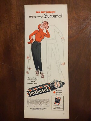 Vintage 1950 barbasol print ad. Keep brushless with Barbasol | eBay