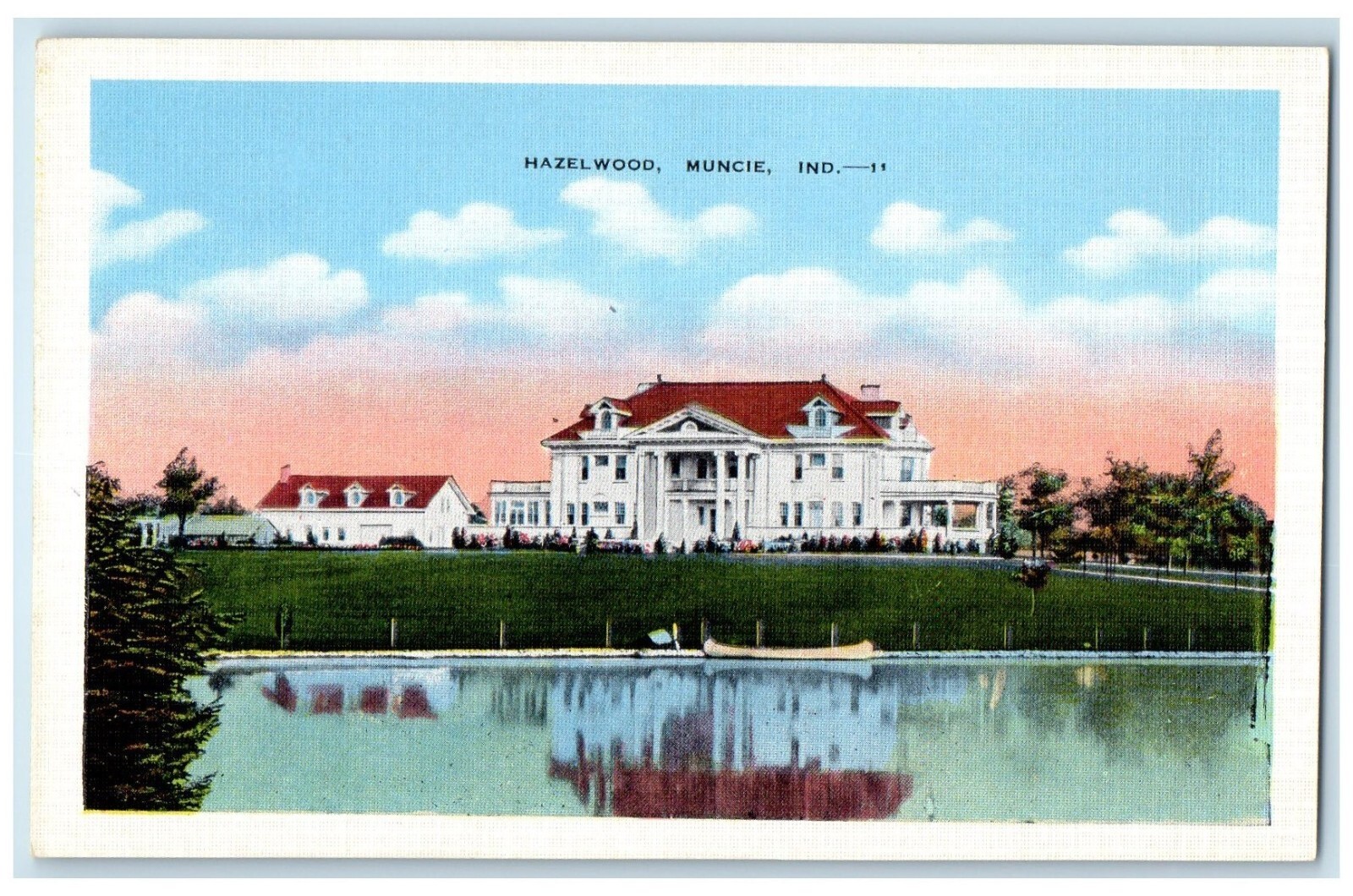 c1940 Hazelwood Exterior View Building Muncie Indiana Vintage Antique ...