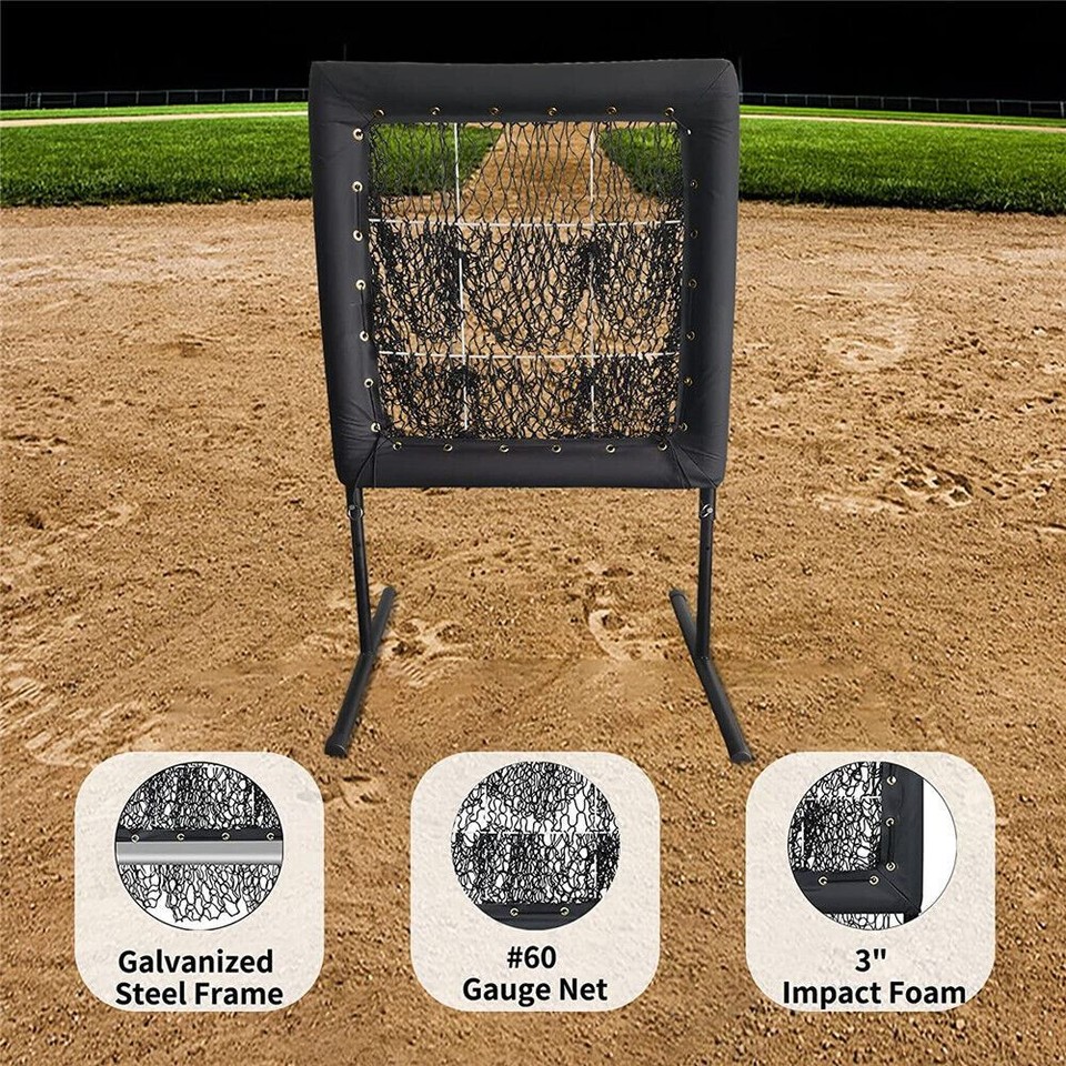 9 Hole Baseball Pitching Net with Strike Zone, 9 Pockets Pitchers Throw ...