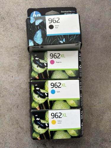 GENUINE 4-PACK HP 962 BLACK & COLOR INK XL OFFICEJET PRO 9010 9012 ...