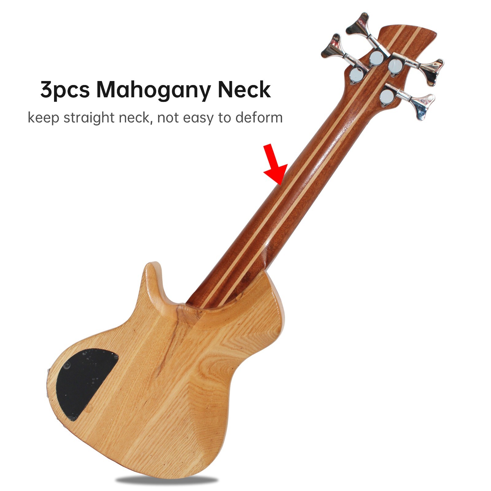 Mini Electric Travel Bass Electric Ubass 4 String Fretted Bass Ukulele ...