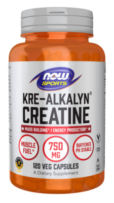 Now Foods Sports Kre-Alkalyn Creatine 750mg 120caps Kosher/Vegan/Non ...
