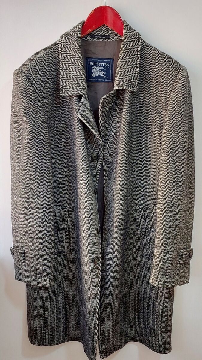 vintage burberry Overcoat alpaca Wool herringbone Tweed vintage burberry Overcoat alpaca Wool herringbone Tweed