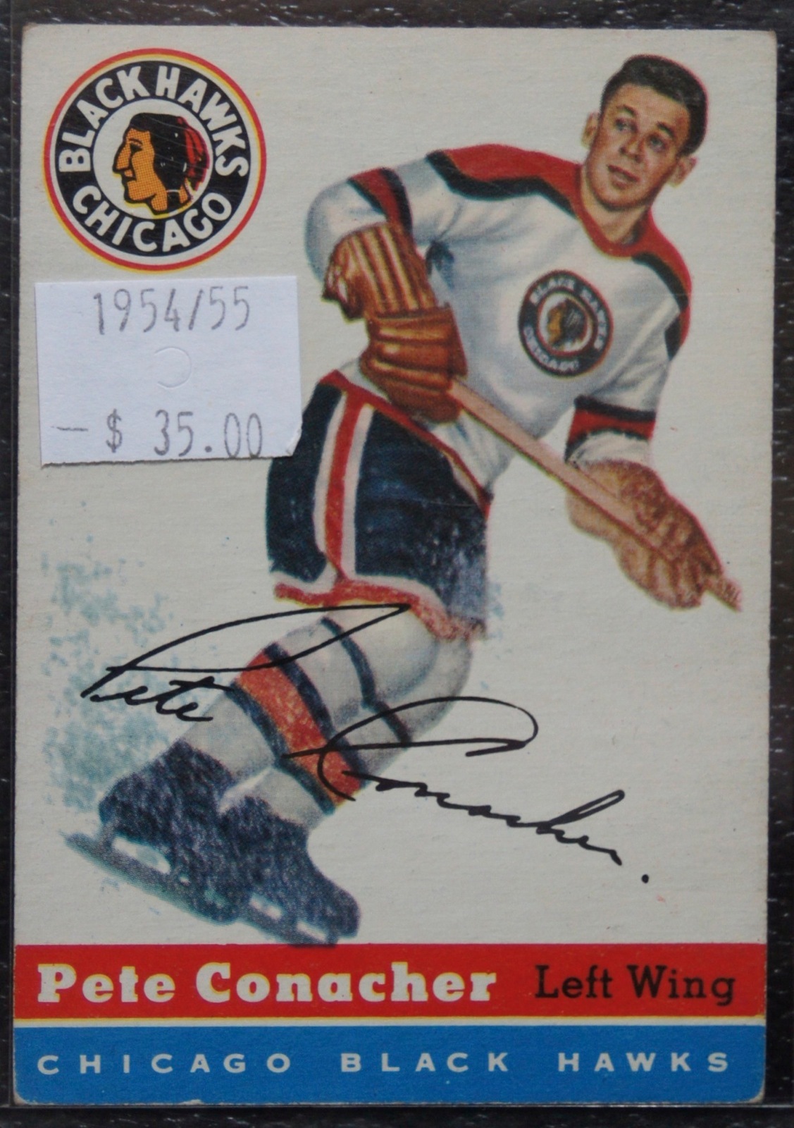 1954-55 CHICAGO BLACK HAWKS - PETE CONACHER - #33 - First Year Topps ...