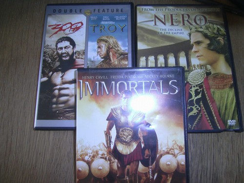 DVDs Nero & Immortals & Troy with 300 (one case Double Feature 4 DVD''s ...