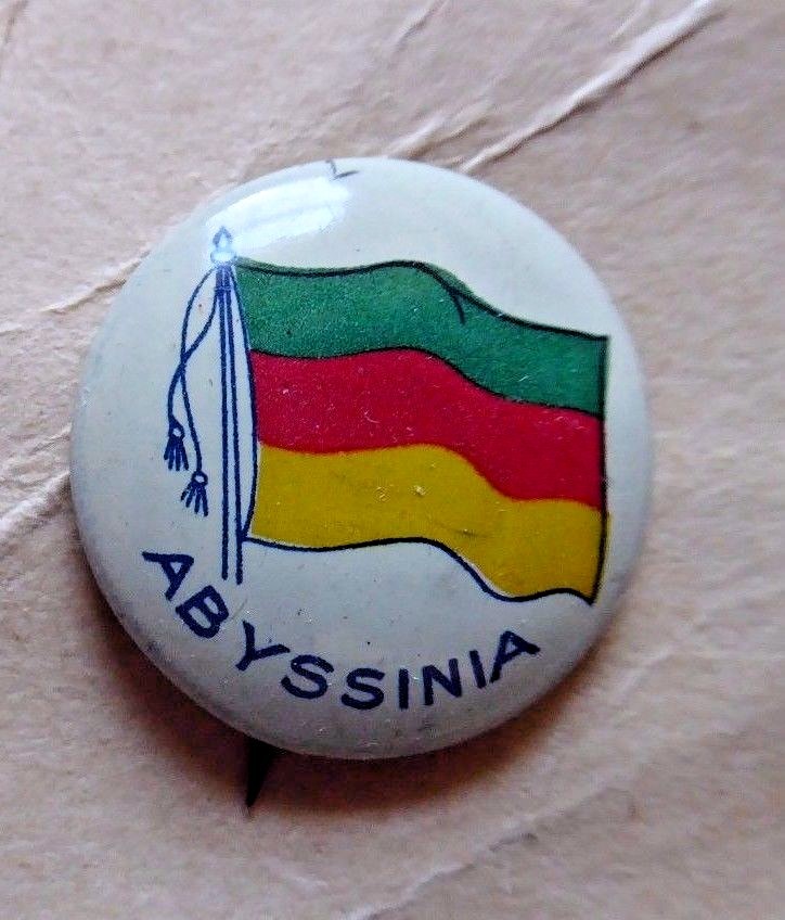 VINTAGE PINBACK BUTTON FLAG ABYSSINIA ETHOPIA 1930'S | eBay