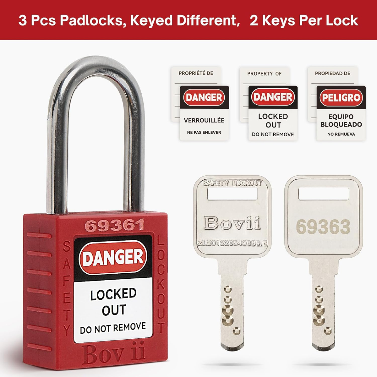 36 Pcs Lockout Tagout Kit Electrical Loto Safety Padlocks 36-PC Lockout ...