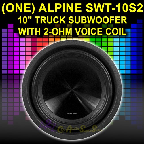 ALPINE SWT-10S2 10" 1000W PEAK/350W RMS SHALLOW SLIM TRUCK CAR ...