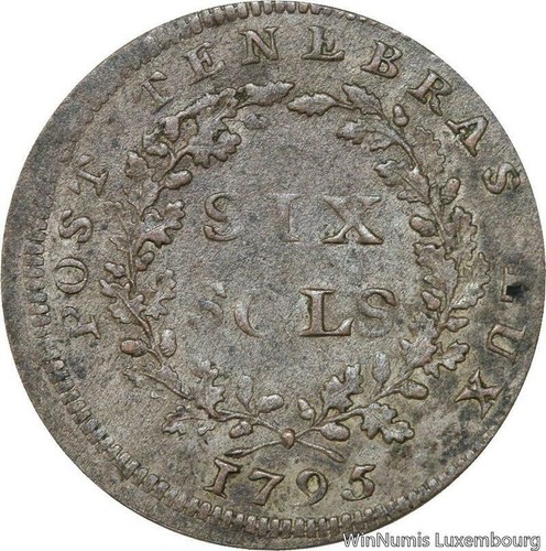 D4887 Rare Switzerland Swiss Cantons Geneva 6 Sols an IV 1795 -> Make ...