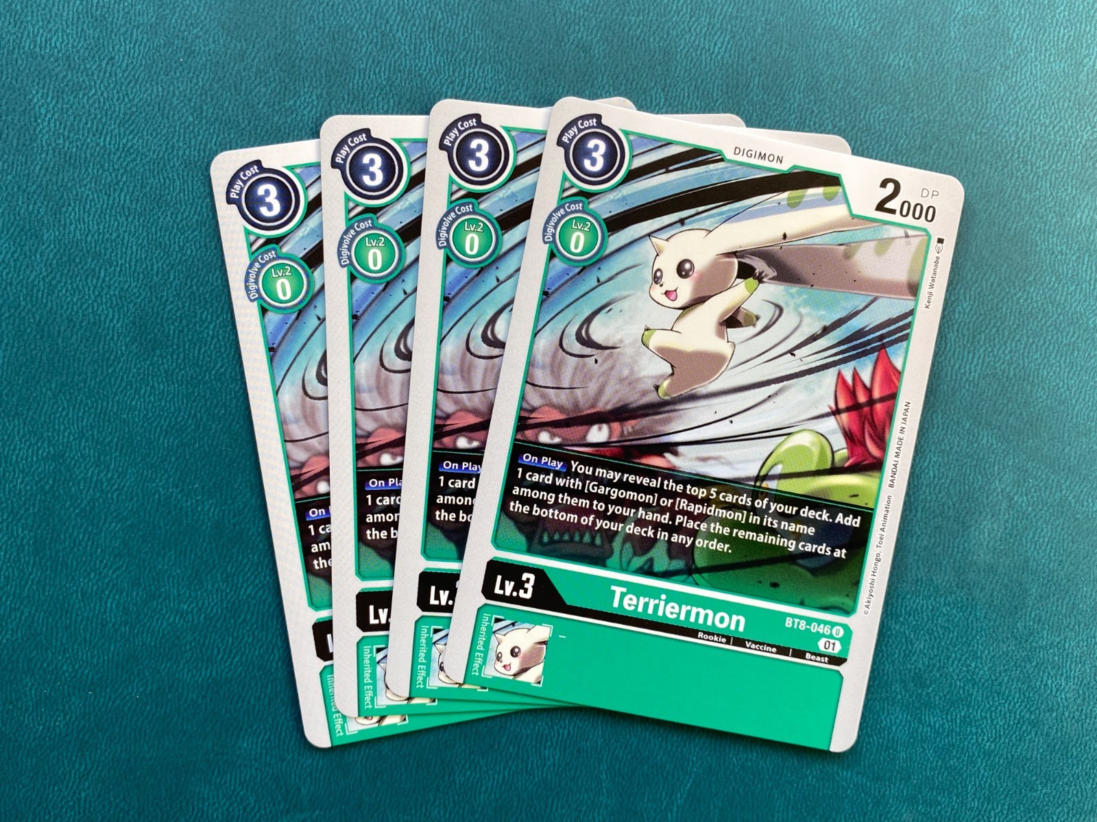 Terriermon BT8-046 Playset New Awakening Digimon Card Game x4 | eBay UK