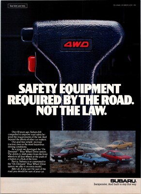 VINTAGE 1986 SUBARU 4WD CAR PRINT AD | eBay