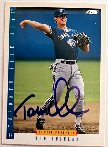 Signed 1993 Score #309 Tom Quinlan Rookie Minnesota Twins Toronto Blue ...