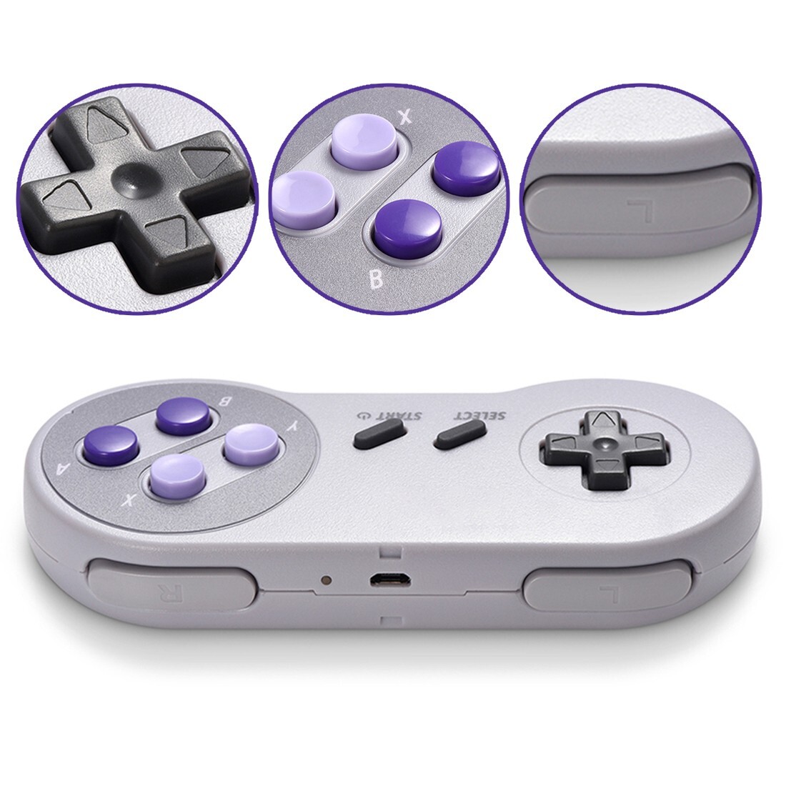 2x Wireless SNES Retro Controller Gamepad + USB receiver for PC MAC ...