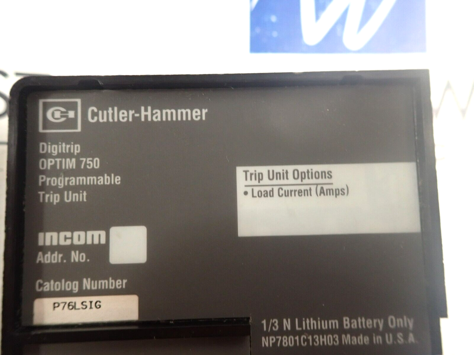 Cutler Hammer P76LSIG Digitrip OPTIM 750 Programmable Trip Unit No ...