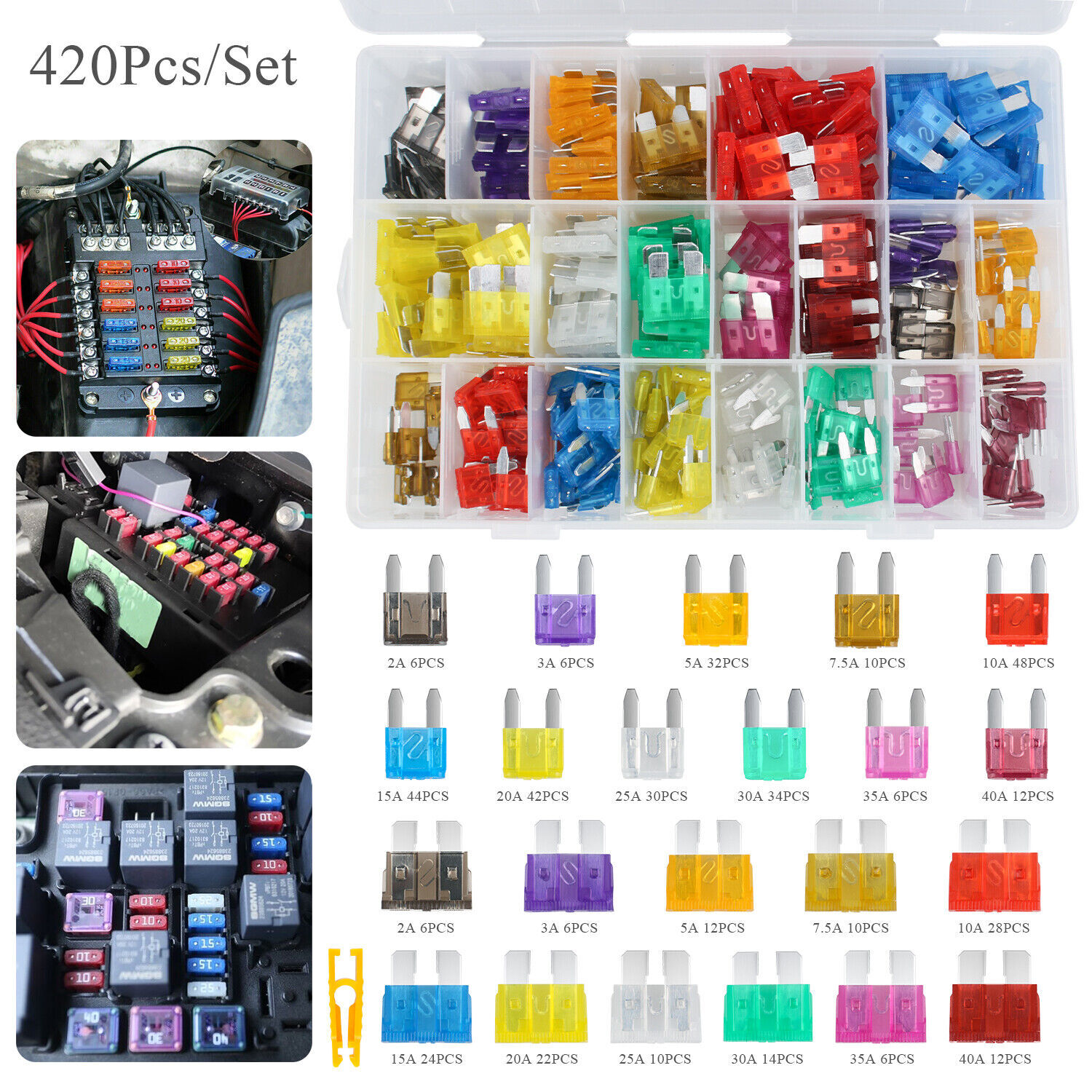 600X Car Blade Fuse Assortment Assorted Kit Blade Set Auto Truck ...