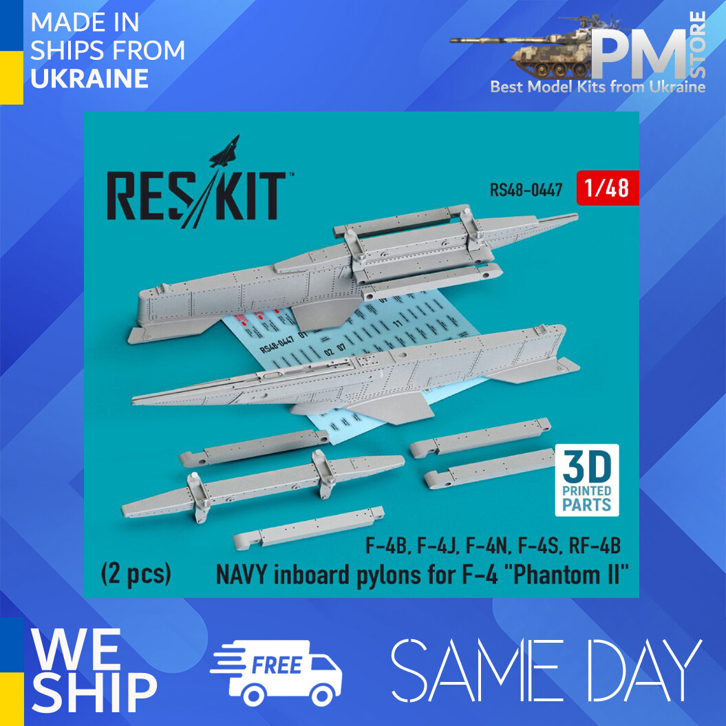 Reskit RS48-0447 1/48 NAVY inboard pylons for F4 Phantom II F4B F4J F4N ...