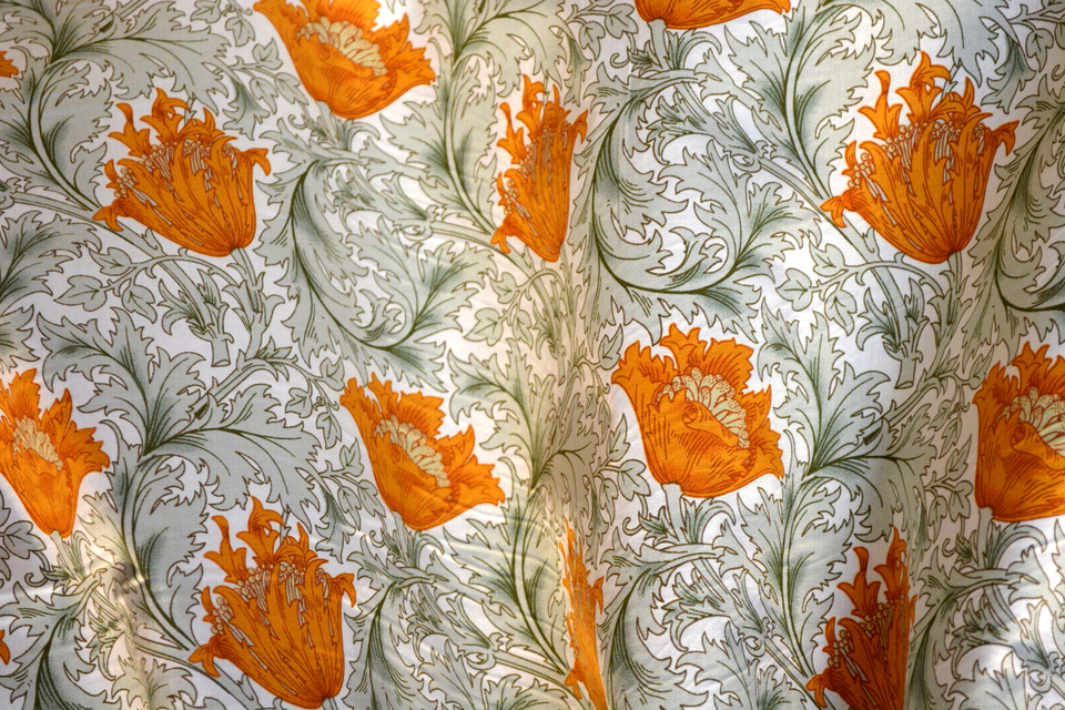 William Morris Fabric Cotton Vintage Victorian Floral Material 150cm ...