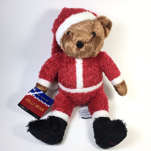 Bon Marche Christmas Teddy Bear Plush Brown Red Holiday Santa Jolly ...