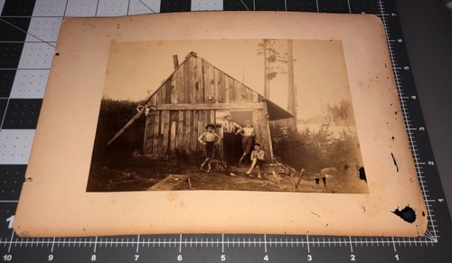 1880s Dad & Sons @ LOGGING Hunting Camp Boys Cabin Wisconsin Woods ...