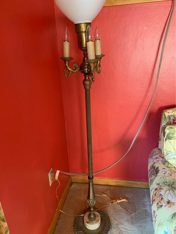 Sandel Mfg. Co. #826 Cast Iron Floor Standing Parlor light lamp Estate ...