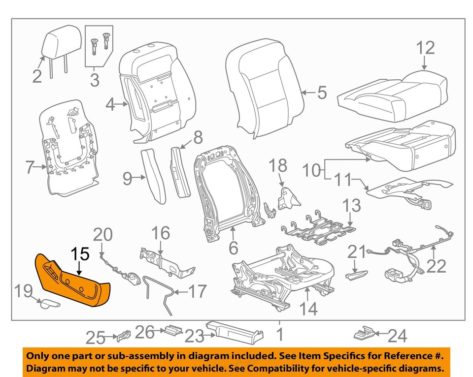 2014-2018 SILVERADO SIERRA GRAY PASSENGER SIDE SEAT BEZEL TRIM PANEL ...