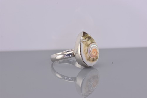 Sterling Silver Shiva Eye Shell Teardrop Flow of Life Band Ring 925 Sz ...