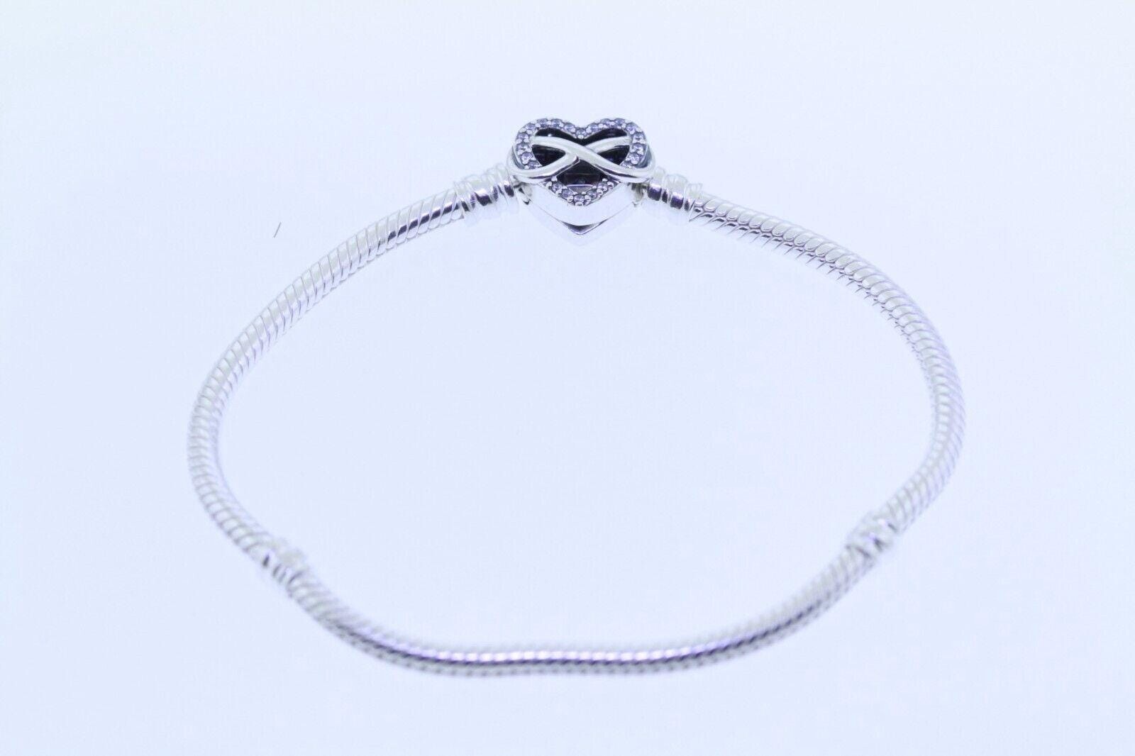 New Pandora 925 Moments Sparkling Infinity Heart Clasp Snake Bracelet ...