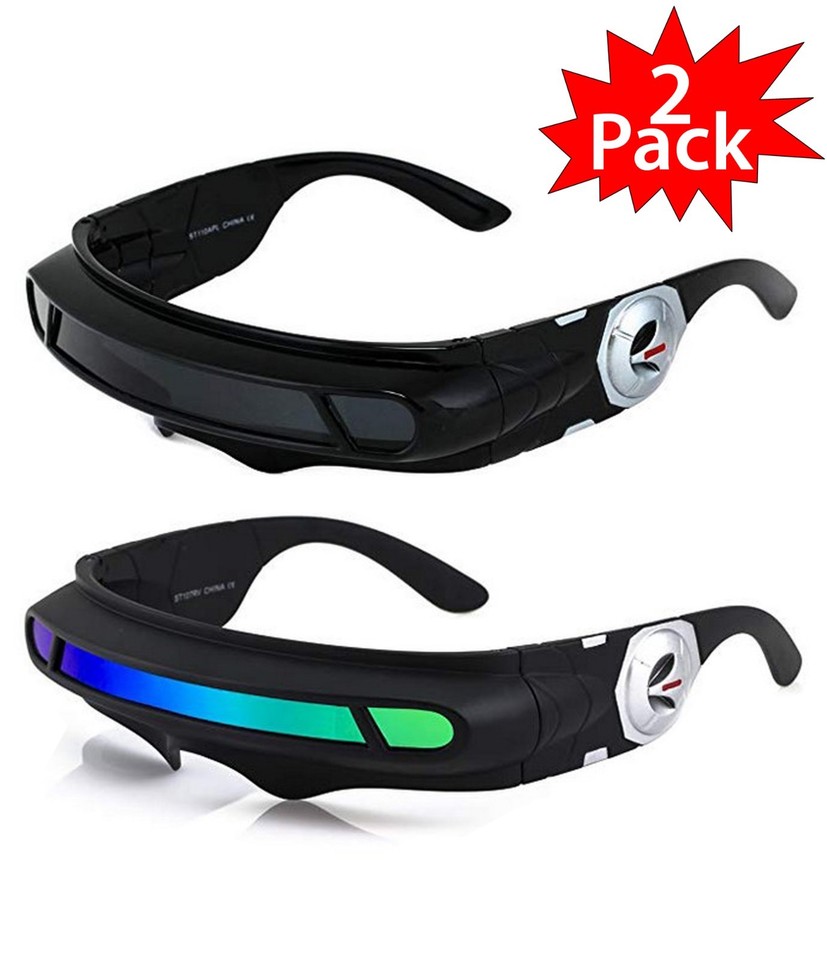 SPACE ALIEN COSTUME Party CYCLOPS Futuristic Robot WRAP SHIELD SUN ...