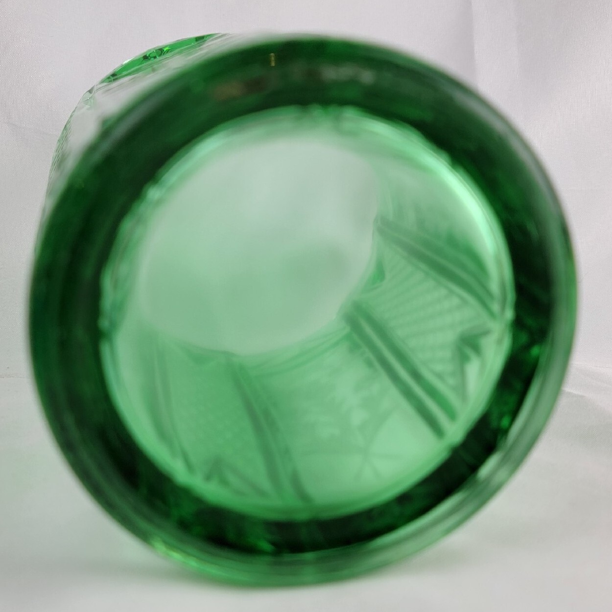 Vintage Duncan Miller Elegant Etched Depression Green Glass Vase Art ...