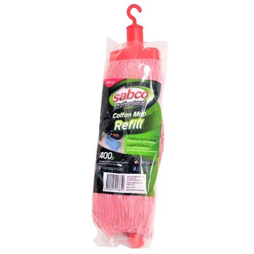 Sabco Power Cotton Mop 400g Red, Commercial Use, Replacement, Floor ...