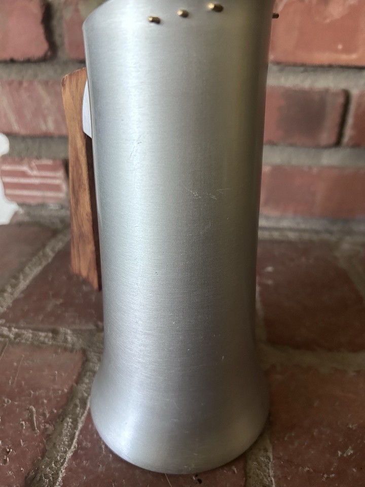 MCM Vintage Mirro Medallion Atomic Aluminum Water Pitcher Teak Handle ...