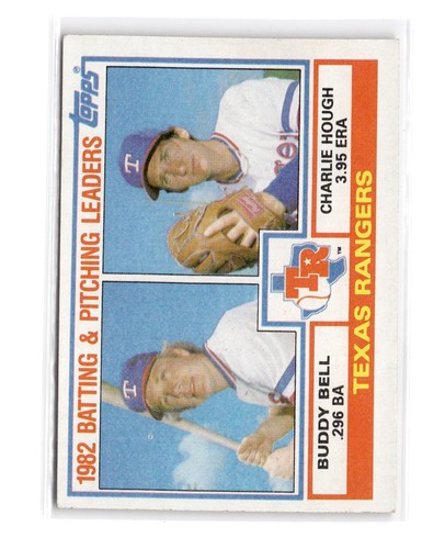 Rangers Leaders (Buddy Bell / Charlie Hough) #412 1983 Topps Texas ...