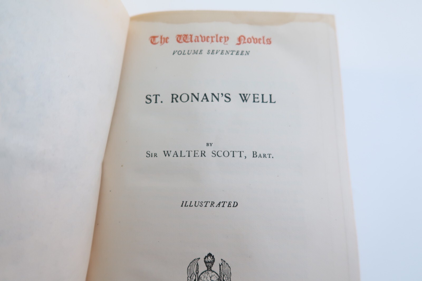 St. Ronan's Well Sir Walter Scott Volume 17 Antique Book Waverly Novels ...