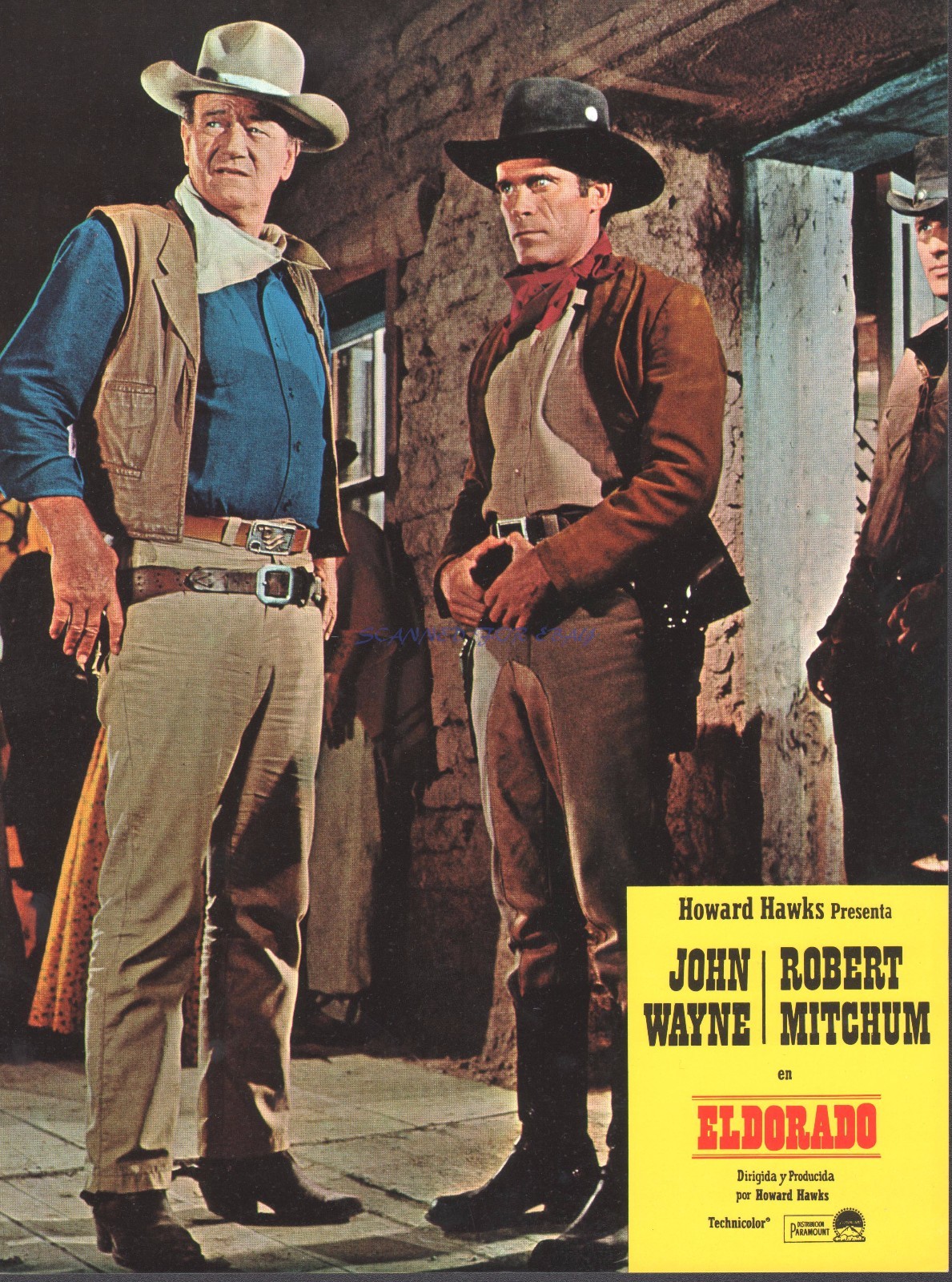 EL DORADO JOHN WAYNE CHRISTOPHER GEORGE SPANISH LOBBY CARD REPRODUCTION ...