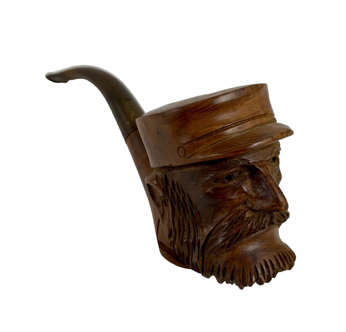 Antique 1920's Hand Carved French Foreign Legion Smoking Pipe Golden ...