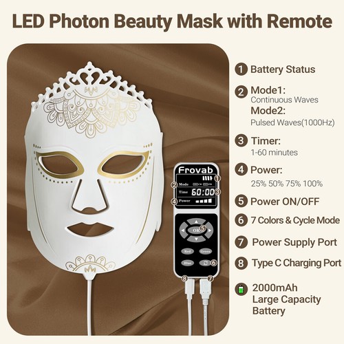 Led Facial Mask Led Face Mask 7 Colors Led Photon Face Device Anti-acne ...