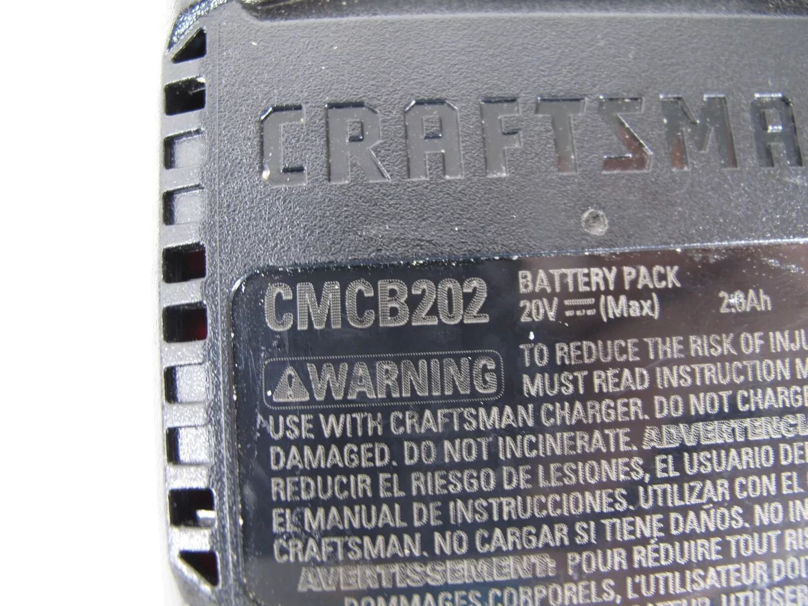 (Lot of 2 Batteries) Craftsman CMCB202 V20 2Ah Lithium Ion Battery ...