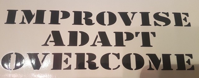 Improvise ADAPT Overcome Funny Meme Sticker Bear Grylls Army USA Marine ...