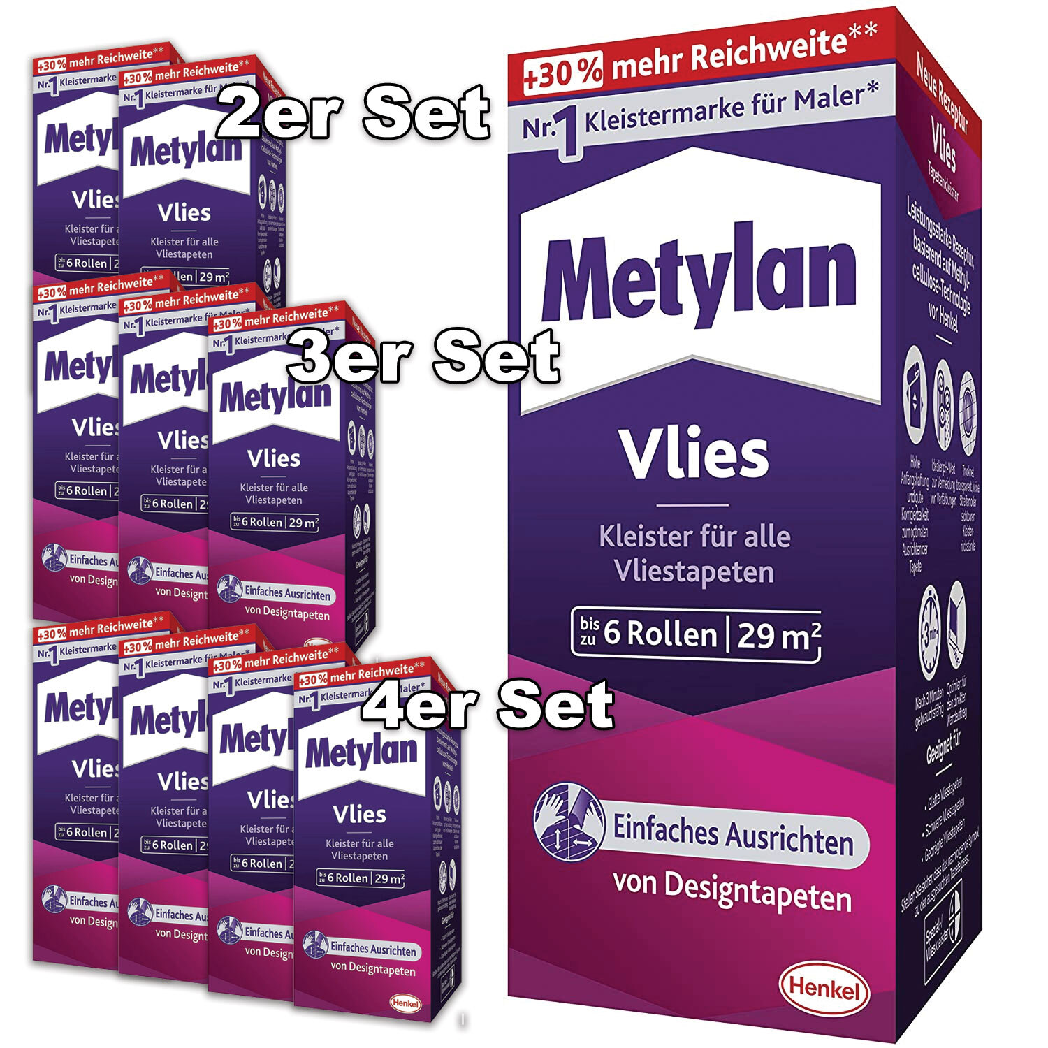 Metylan Kleister Tapetenkleister f. Vliestapeten extra sauber,direkt an ...