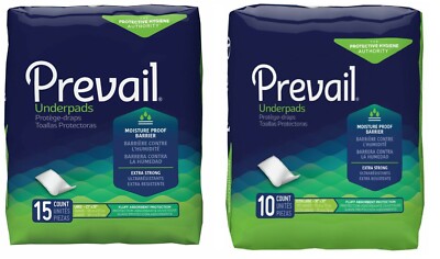 Prevail Disposable Fluff Incontinence Underpads Bed Pads Chux, Light ...