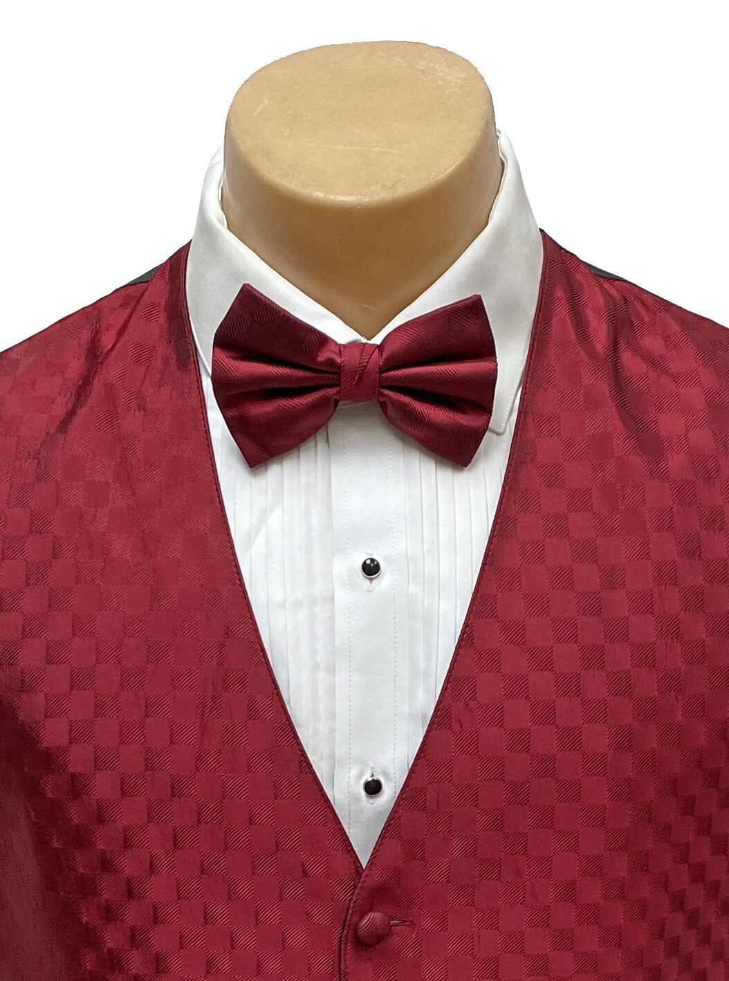Men's Andrew Fezza Red Tuxedo Vest with Optional Bow Tie Fullback ...