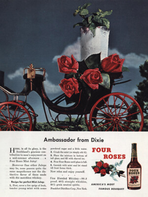 1948 Four Roses: Ambassador Dixie Vintage Print Ad | eBay