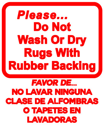 'Do Not Wash Or Dry Rugs' Laundromat Overlay Self-Adhesive Sticker FREE ...